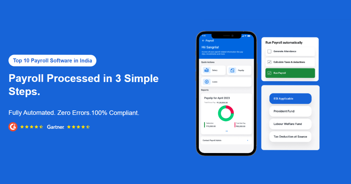 Top 10 Payroll Software India 2025 | PF, ESI & Tax Compliant